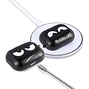 Jowhep for AirPod Pro 2019/Pro 2 Gen 2022 Case for AirPods Pro Cover Air Pods Pro Cases Hard IMD Cartoon 3D Funny Kawaii Cute Fun Design Character Shell for Men Boys Girls Friends (Black DTM)