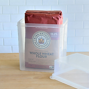 Youngever 2 Pack Plastic Sugar Keeper 5LB, Clear Flour Storage Container, Large Plastic Food Storage Containers