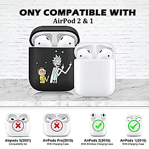 Cute AirPods Case with Keychain, Soft Funny Cartoon Protective TPU Cover Compatiable with AirPods 2nd & 1st Generation Case