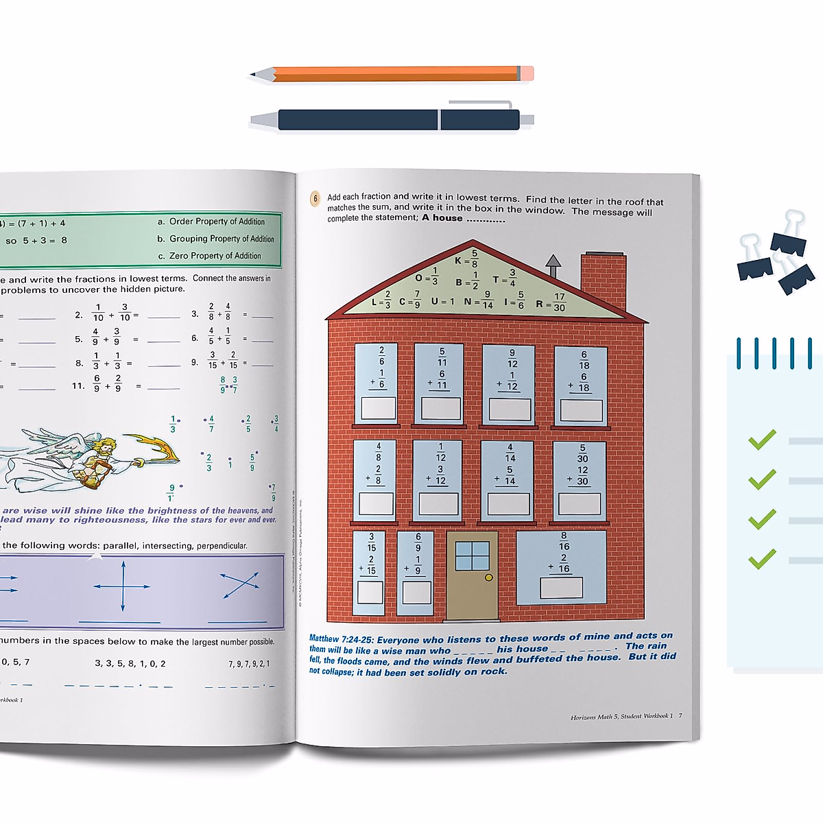 Horizons Math 5 SET of 2 Student Workbooks 5-1 and 5-2