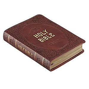 Personalized Bible Custom KJV Medium Brown Faux Leather Compact Bible Custom Made Gift for Baptisms Christenings Birthdays Celebrations Holidays