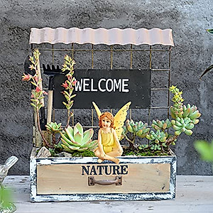 MUAMAX Fairy Garden Fairies Miniature Garden Fairies Figurines Outdoor Small Fairies Ornaments Fairy Garden Accessories Terrarium Moss Decor