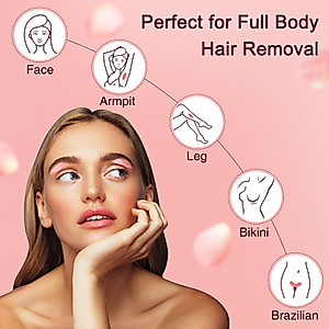 Yovanpur Hard Wax for Hair Removal, Rose Pink Wax Beads for Sensitive Skin and Brazilian Waxing, 10.5 Ounce/bag with 10pcs Wax Sticks