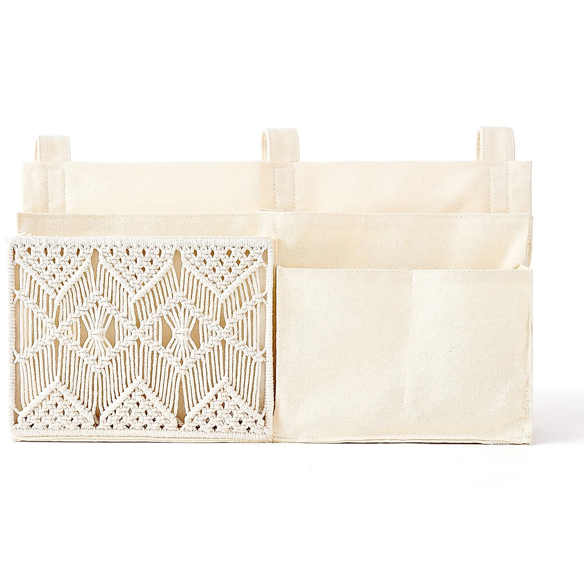 Mkono Set of 2 Bedside Caddy Hanging Organizer and Hanging Laundry Hamper Bag