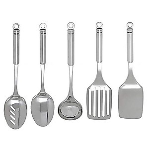 Norpro, Silver Krona Stainless Steel Solid Turner, 12-Inch