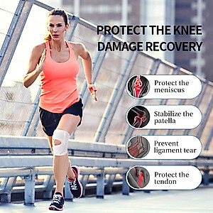 Galvaran Knee Brace with Side Stabilizers Relieve Meniscus Tear Knee Pain ACL MCL Arthritis,Joint Pain Relief, Breathable Adjustable Knee Support Suitable for Men and Women with Sports Injuries