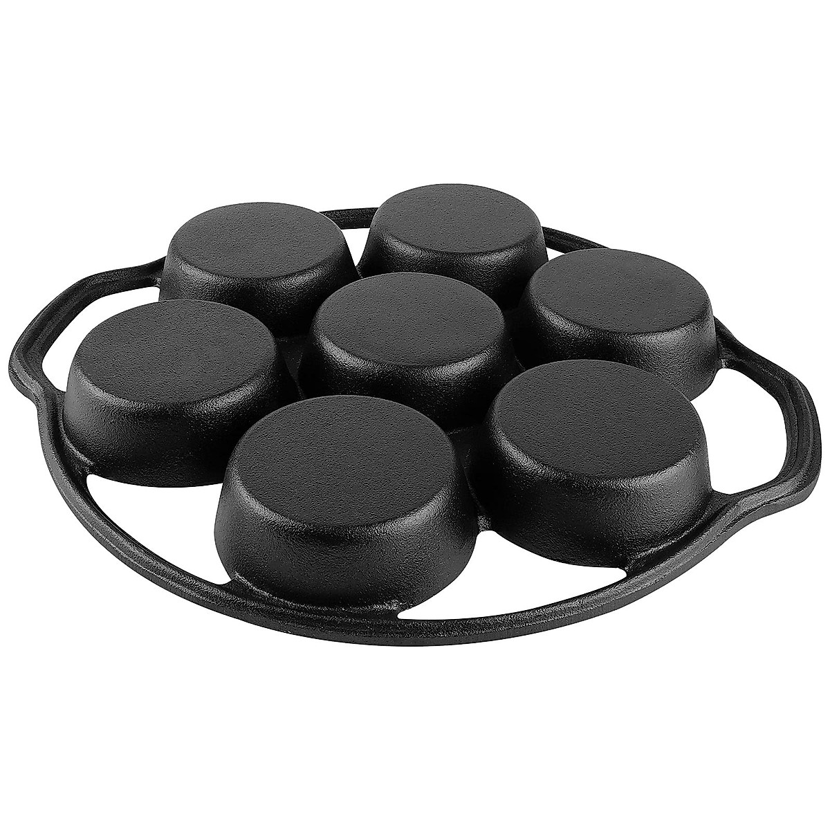 PROKITCHEN Cast Iron Muffin Tin,Cast Iron Cupcake Pan for Baking Biscuits, 7 part - bonus 2 Mini Oven Gloves