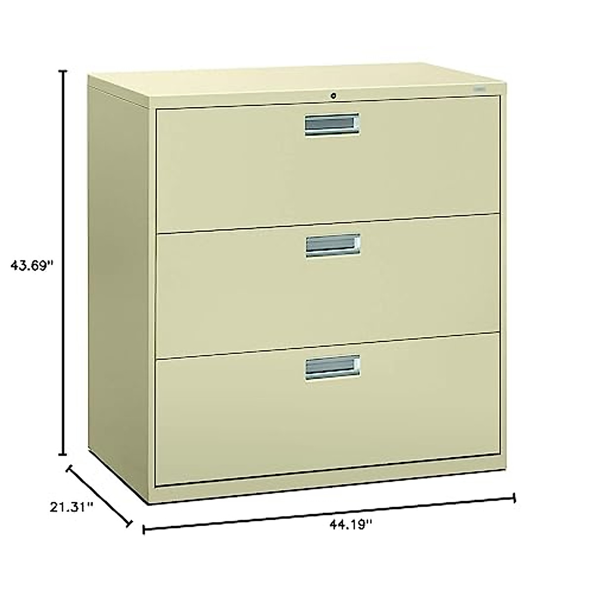 600 Series Three-Drawer Lateral File, HON693LL 42w x 19-1/4d, Putty