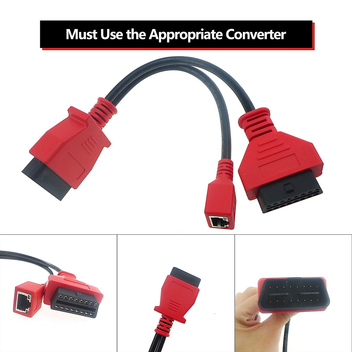 OBD2 Cable Connector for Autel MaxiSYS Pro MS908P Scanner Adapter, Programming Cable for BMW, 16Pin OBD II Adapter Connector Cable Scan Tool