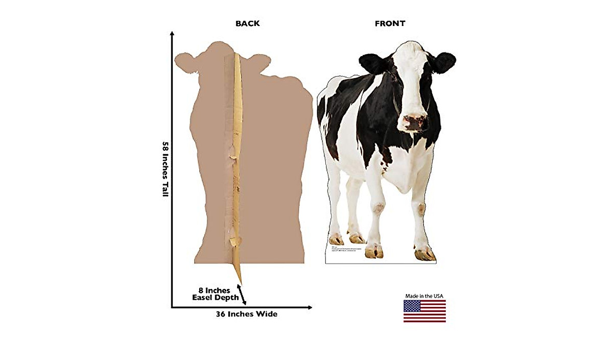 Get a Lifesize Cow Cardboard Cutout Standup - USA Made