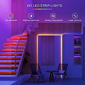 HBOWMDJIA 100ft Led Lights for Bedroom, Led Strip Lights Music Sync Corlor Changing, Led Light Strip with Remote & App Control RGB Strip, Led Lights for Room Dorm Home Classroom Ceiling Decor