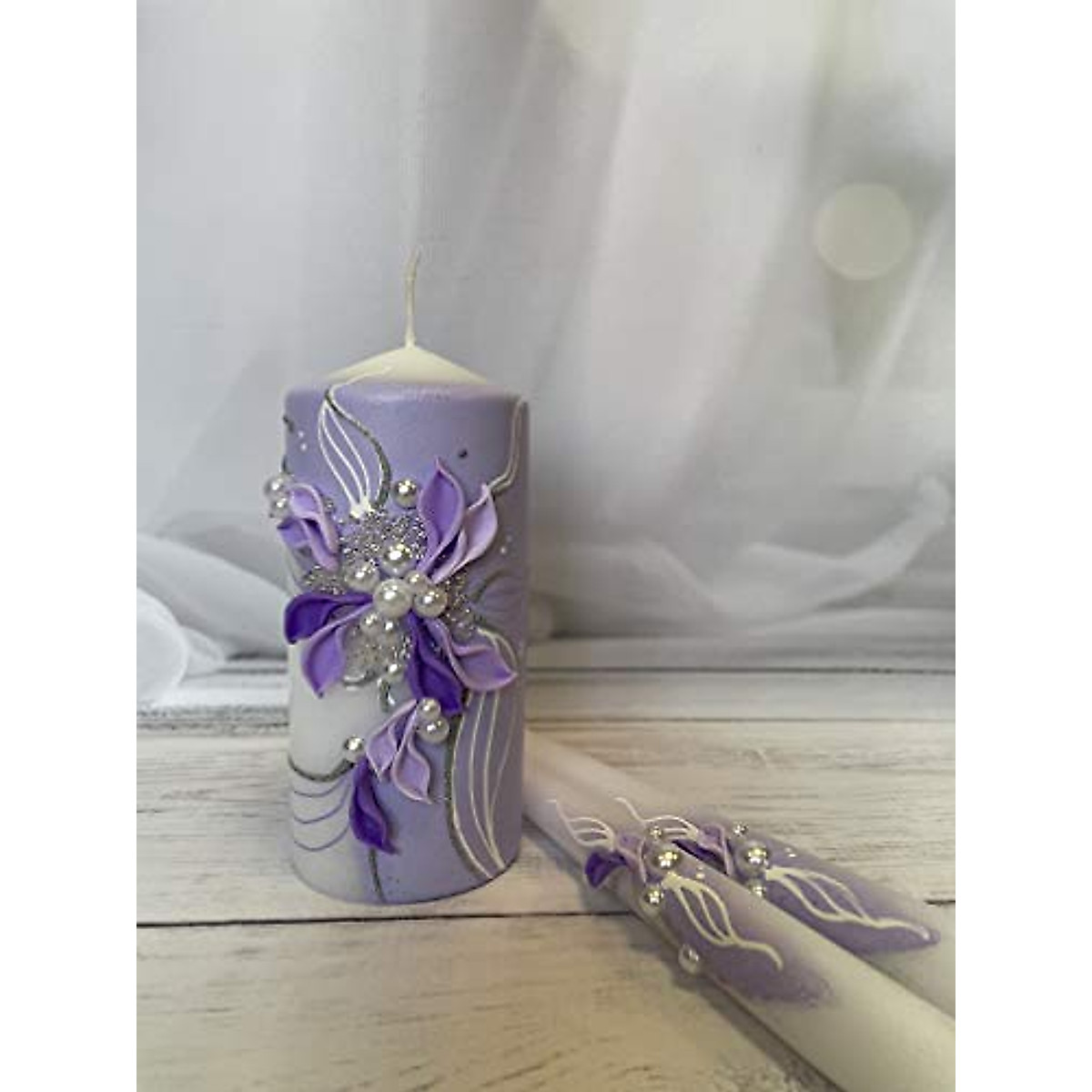 Magik Life Unity Candle Set for Wedding - Wedding décor Wedding Accessories - Candle Sets - 6 Inch Pillar and 2 10 Inch Tapers - Best Unity Candle