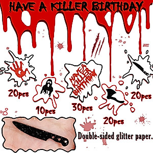 Glitter Have a Killer Birthday Confetti, Halloween Birthday Party Decorations, Murder Mystery Birthday Party Scary Horror Birthday Party Decorations(100pcs)