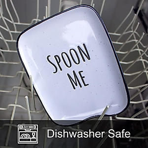 MAVOJI Spoon Rest for Stove Top – Extra Large Farmhouse Spoon Holder for Kitchen Counter, Ceramic Utensil Holder for Big Cooking Spoon, Coffee Spoon Rest