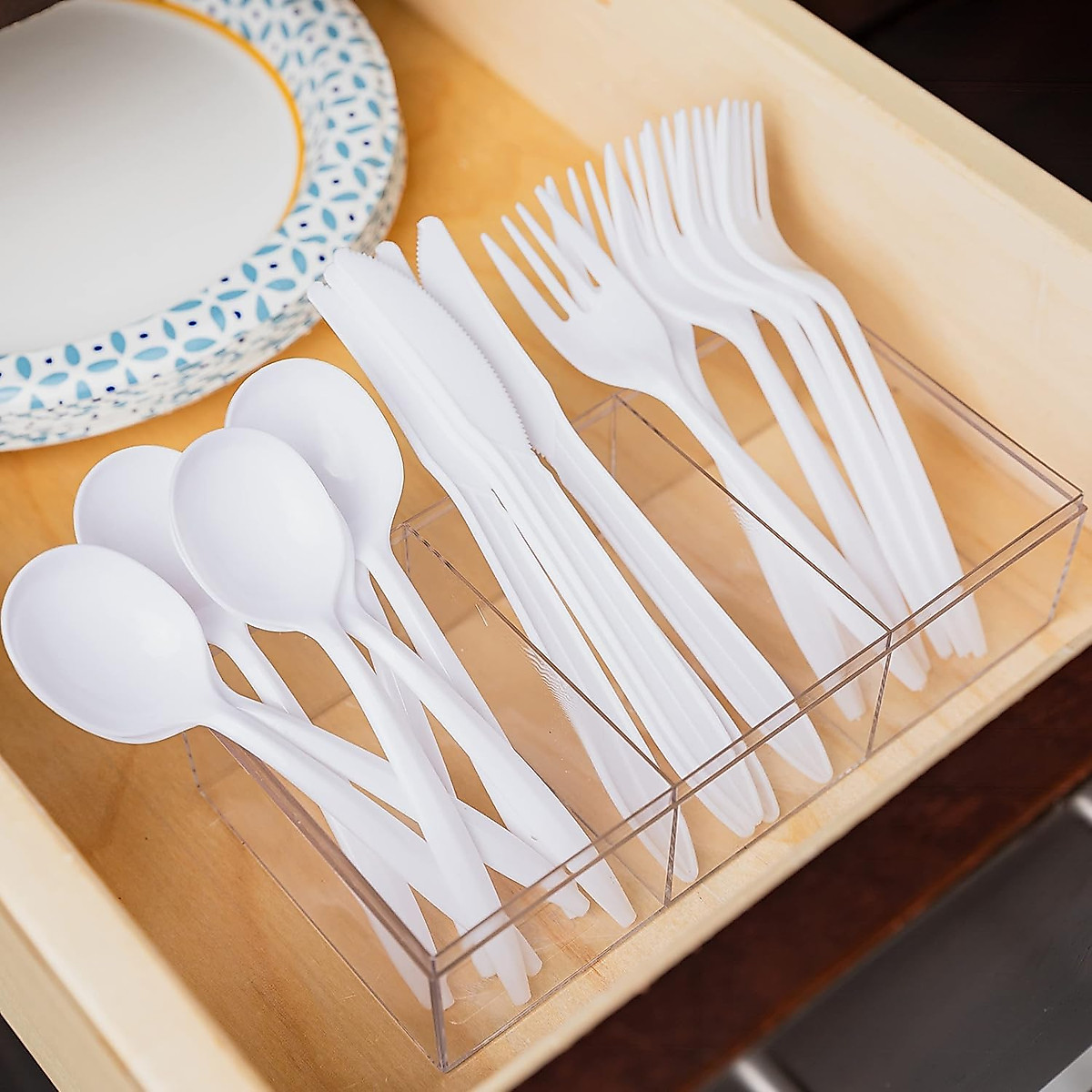 Hammont Rectangle Acrylic Box - Shelf Organizer Bins - Clear Storage Containers - Candy Party Favors | Bathroom Storage | Makeup Cosmetic Organization | Tall: 4"x4"x8" (3 Pack)