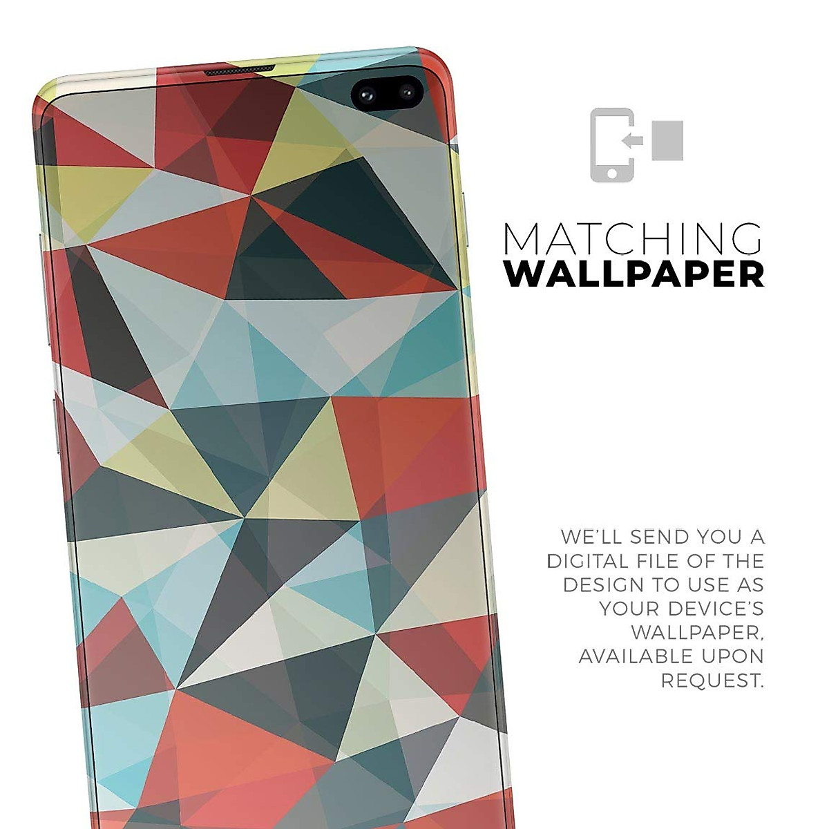 DesignSkinz Vector Red and Blue 3D Triangular Surface Protective Vinyl Decal Wrap Skin Cover Compatible with The Samsung Galaxy S20 (Screen Trim & Back Glass Skin)