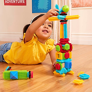 Battat- Bristle Blocks- STEM Interlocking Building Blocks- 56pc Playset- Developmental Toys for Toddlers & Kid- Basic Builder Box- 2 Years +