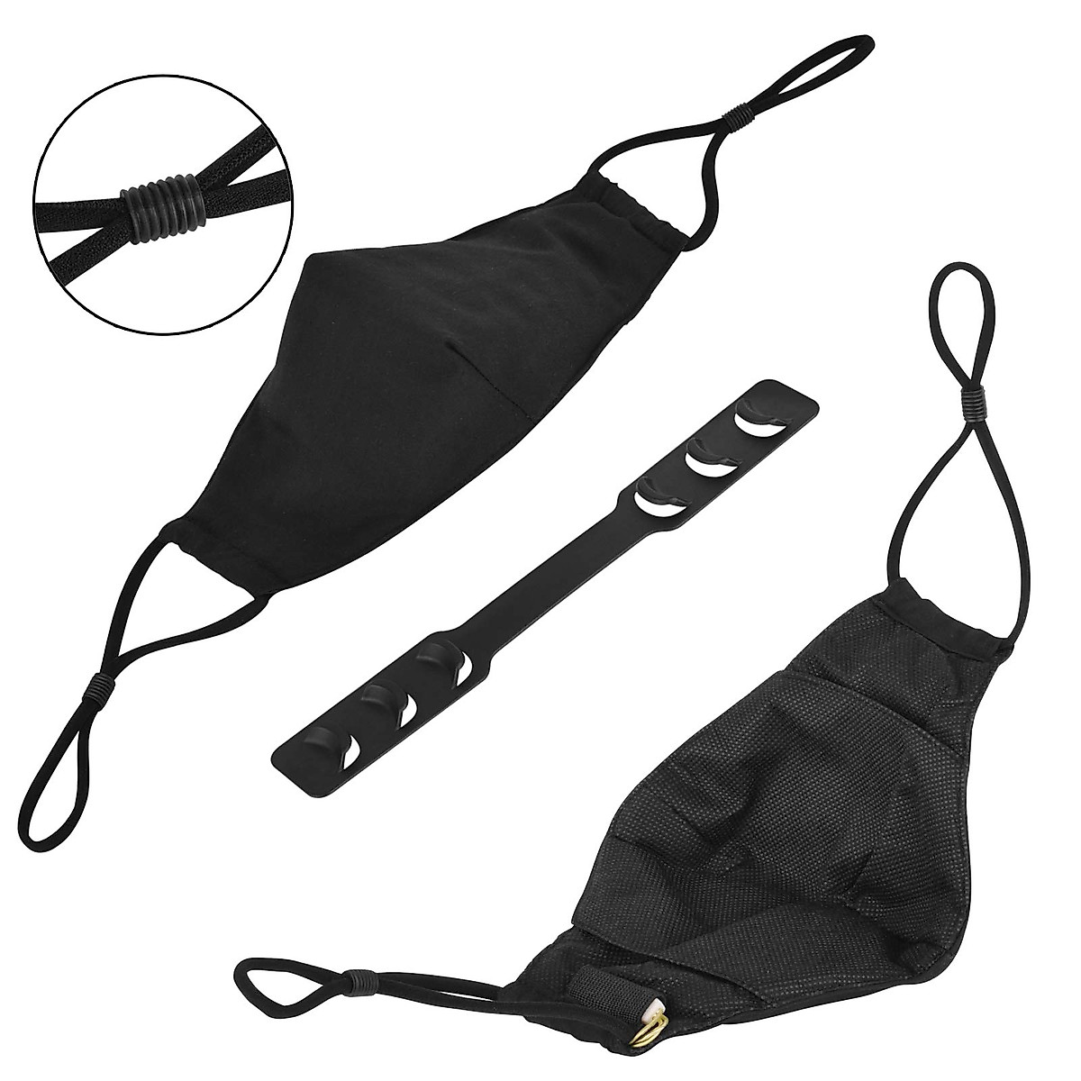 PIXIADORE-LED Voice Recognition Mask Light up Rave Mask Sound Active USB Rechargeable-Party Festival Dancing Halloween Black