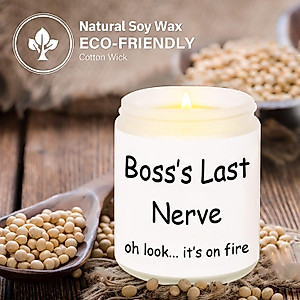 Boss Gifts, SUVEUS Best Boss Gifts for Women, Men, Handmade Natural Soy Scented Candle, Funny Gifts for Boss, Boss Day Gifts (7oz)