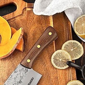 Seido Knives Nikuya Butcher Knife - 5Cr15mov High-Carbon Stainless Steel Precision Butcher Knife with Elegant Design