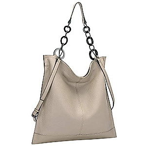 CHERISH KISS Hobo Bags for Women Leather Purses and Handbags Large Crossbody Shoulder Bags with Chain Strap(K5 Taupe)