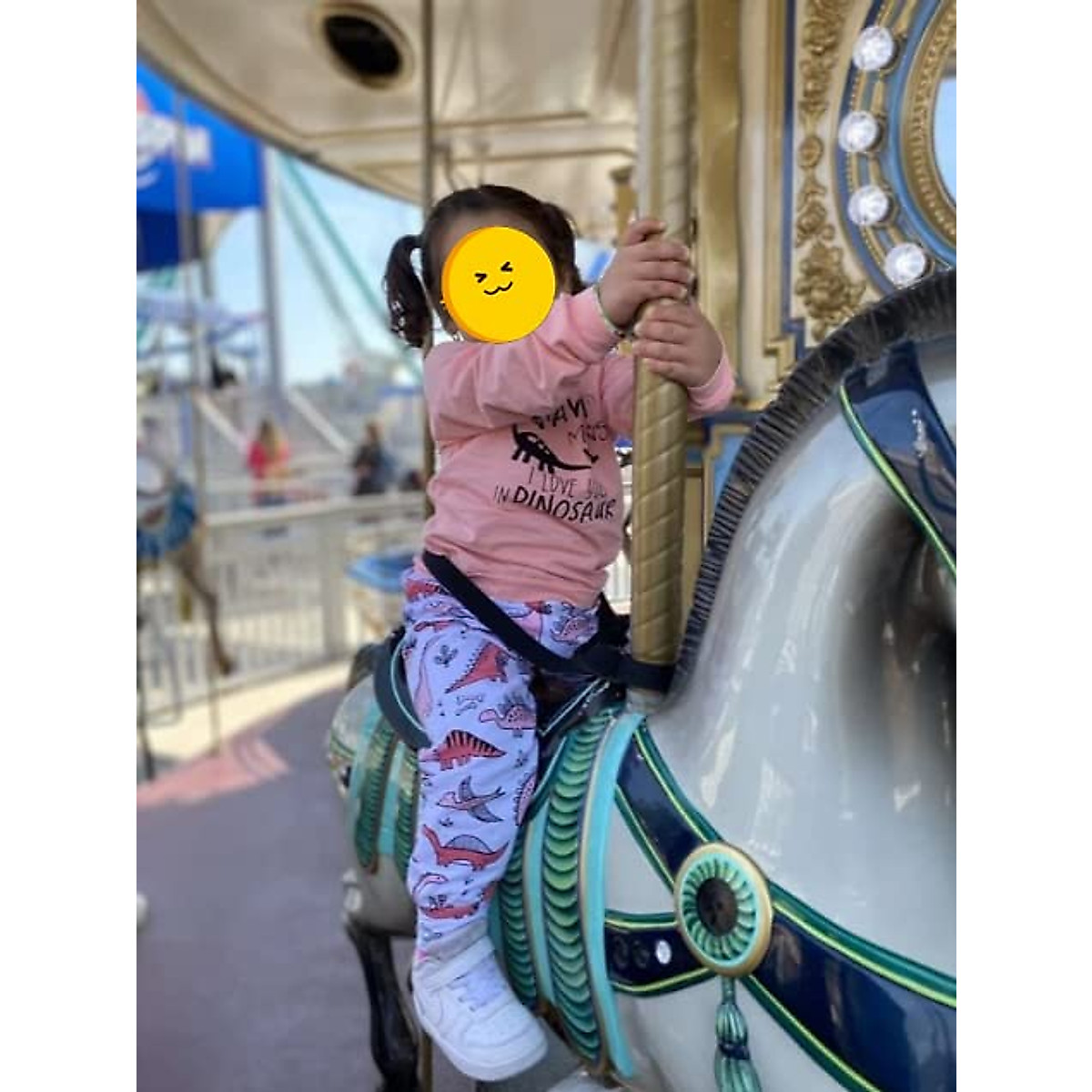 BOUTIKOME Toddler Baby Girls Clothes Sets Little Girl Dinosaur Long Sleeve Shirts Tops + Pants 2pcs Fall Winter Outfits(Pink,3T)