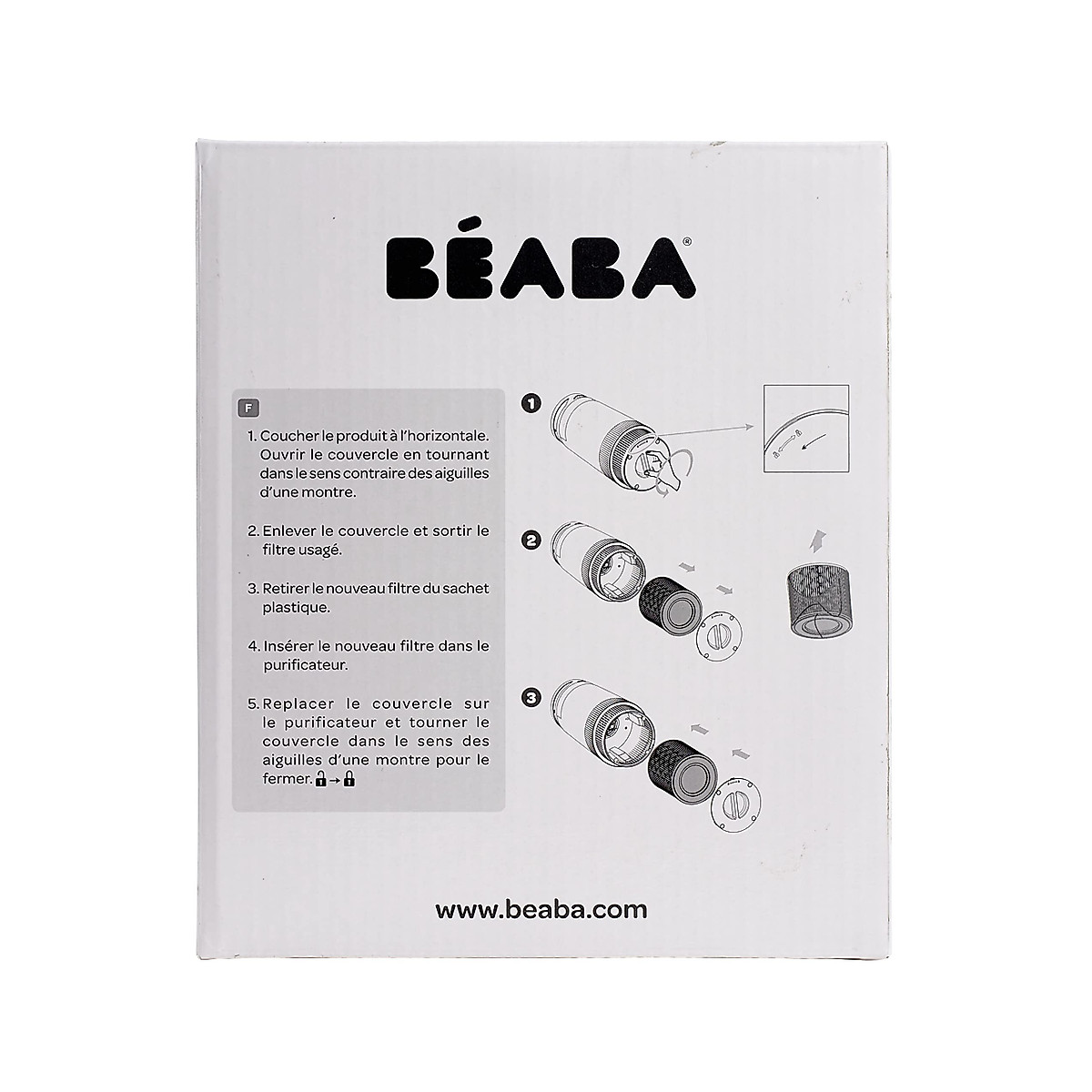 BEABA Air Purifier Filter Replacement, 4 Step Filtration System Pre-Filter, TRUE HEPA Filter, Carbon Filter, Removes VOCs, Odor, Dust, Mold and Dander