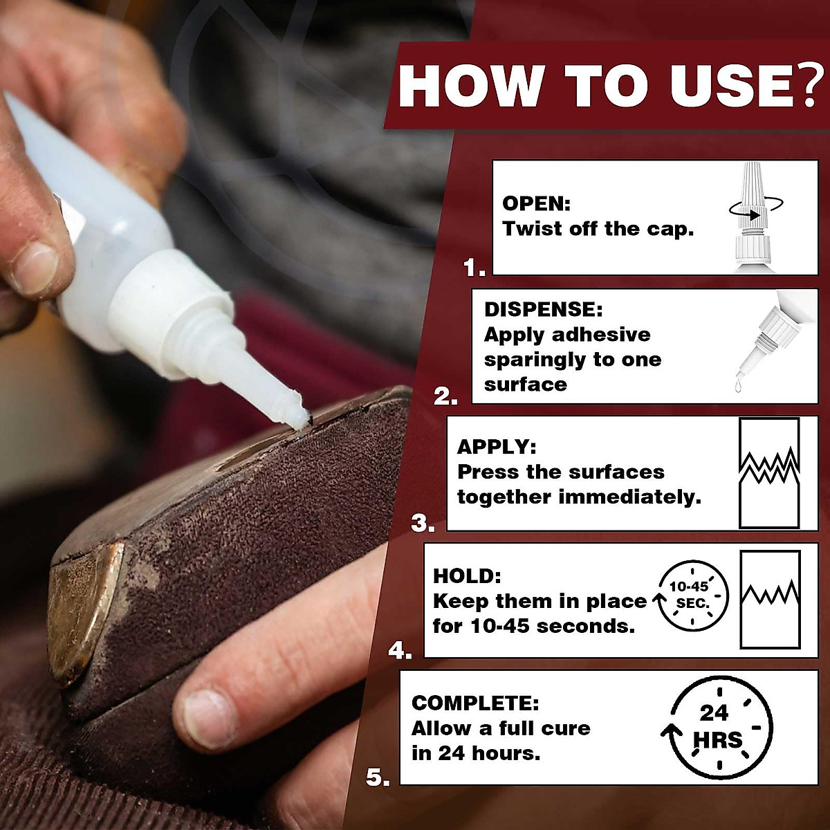 Viomis 30g Leather Glue, Special Fabric Adhesive for Leather craft, Shoe Repair, Furniture Upholstery, DIY | Strong Bonding Permanent Clear Washable for Genuine Leather Clothing Bags Seats Sofa and PU