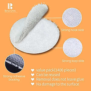 Self Adhesive Dots, Strong Adhesive 500pcs(250 Pairs) 3/4" Diameter Sticky Back Coins Nylon Coins, Hook & Loop Dots with Waterproof Sticky Glue Coins Tapes, Very Suitable for Classroom, Office, Home