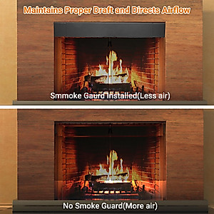 Stanbroil Smoke Guard for 28.5 to 48-Inch by 6-Inch Fireplaces, Black Powder-Coated Finish