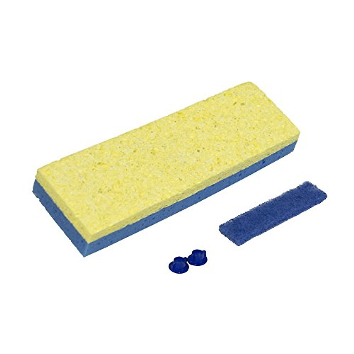 Quickie Sponge Mop Refill, Clean Squeeze, Blue, Dual Technology for Deep Cleaning and Super Asborbency Mopping, Automatic Mop- Blue/Yellow