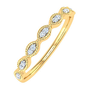 0.04 Carat Anniversary Wedding Band Ring in 10k Yellow Gold (Ring Size 7)