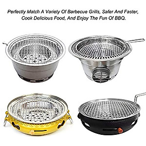 B&C.Room 304 Stainless Steel Rond Barbecue Racks Mesh Wire BBQ Korea Carbon Baking Net Grill Pan Grate Diameter:29.5cm