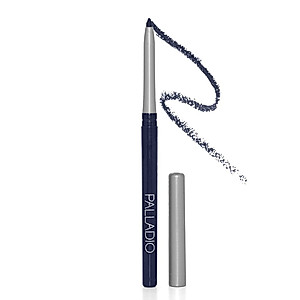 Palladio Retractable Waterproof Eyeliner, Richly Pigmented Color and Creamy, Slip Twist Up Pencil Eye Liner, Smudge Proof Long Lasting Application, All Day Wear, No Sharpener Required, Deep Blue