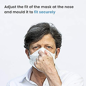 Covaflu KN95 Face Mask, Pack of 10 Masks, Cup Shaped KN95, 5 Layers Protection, Comfortable Fit, for Men and Women (White)