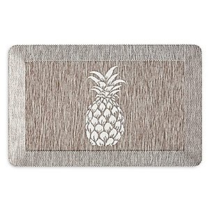 Martha Stewart Aloha Modern Pineapple Anti-Fatigue Air-Infused Kitchen Mat, Coffee Brown, 19.6"x32"