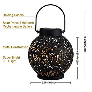 2 Pack Outdoor Solar Hanging Lantern Lights Decorative Christmas Light for Garden Patio Courtyard Lawn and Tabletop. Unique Gifts for Women Gardening.