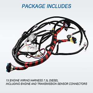 JDMSPEED New Engine Wiring Harness W/O Cali Replacement for Ford Super Duty F250 F350 1999 2000 2001 7.3L Diesel Replace F81Z12B637EA F81Z-12B637-EA