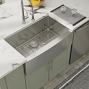 Dcolora 36 Inch Farmhosue Sinks Stainless Steel Single Bowl Farm Style Sink Farmer Country Apron Front Barn Sink, 36"x21"x10" DC-A7750