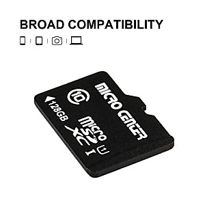 Micro Center 128GB Class 10 MicroSDXC Flash Memory Card with Adapter for Mobile Device Storage Phone, Tablet, Drone & Full HD Video Recording - 80MB/s UHS-I, C10, U1 (5 Pack)