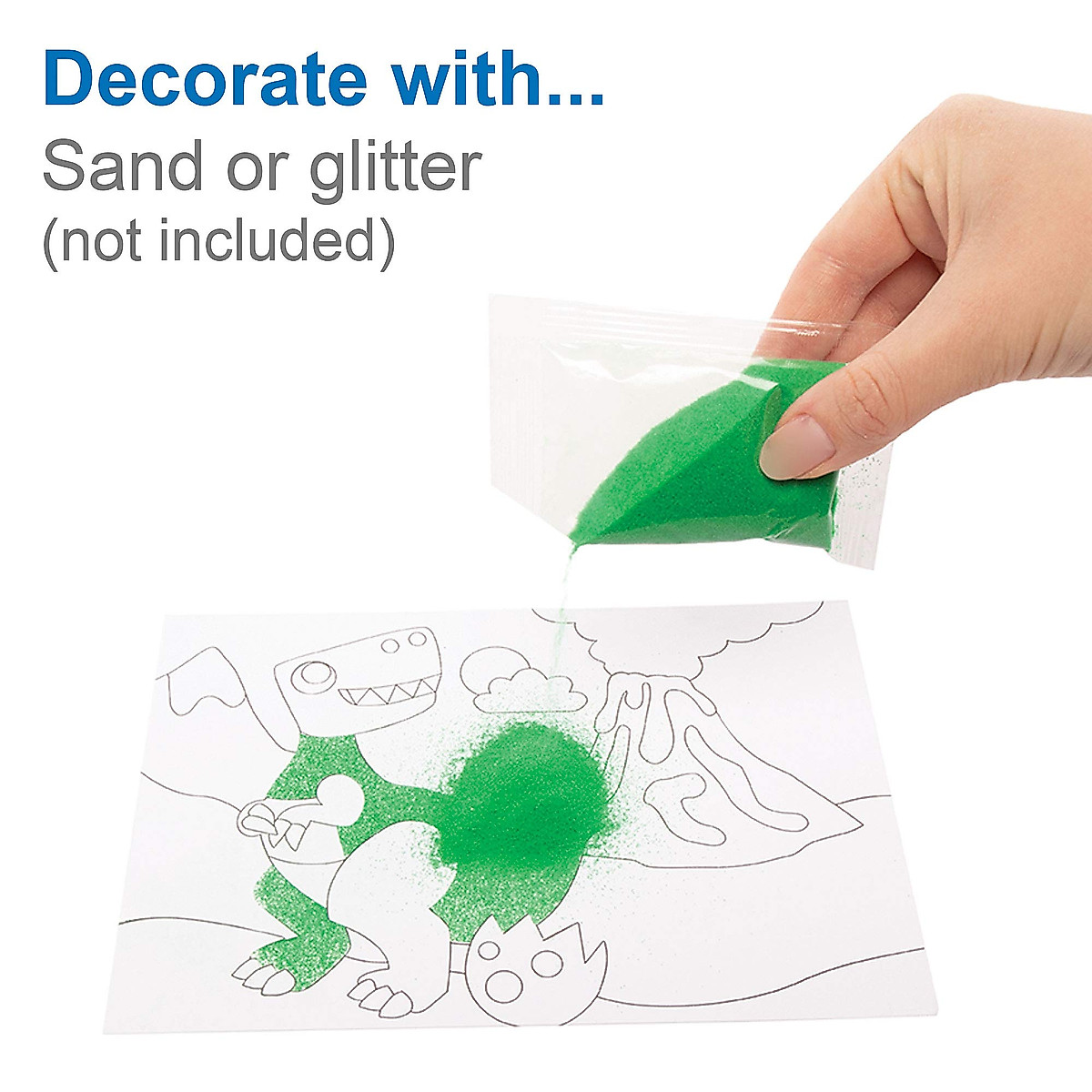 Baker Ross AR571 Sand & Glitter Art Pictures - Pack of 8, for Children to Decorate and Display, Ideal Kids Arts and Crafts Project for School or at Home