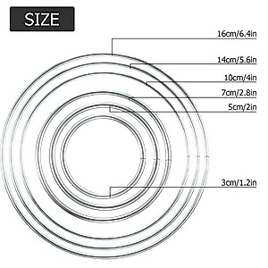 24 Pieces Metal Rings Hoops Metal Dream Catcher Rings Metal Macrame Rings Steel Craft Rings Metal Floral Hoop for Wreaths Macrame Projects(Gold, 3.5/5/ 7.5/10/ 12/16 cm)