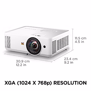 ViewSonic PS502X 4000 Lumens XGA HDMI Short Throw Projector for Education and Office(Renewed)