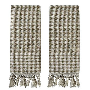 SKL Home Longborough 100% Turkish Cotton Hand Towel Set, 16x26, Tan