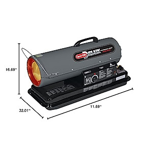 Dyna Glo Delux KFA80DGD Kerosene, 80K Forced air Heater, 80,000 BTUs