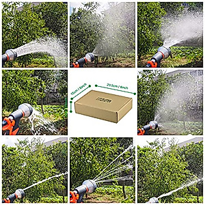 Garden Hose Nozzle 2 Pack Heavy Duty Hose Spray Gun 8 Way High Pressure Hand Sprayer Spray Nozzle for Watering Lawn Car Washing Pet Bathing Sidewalk Cleaning