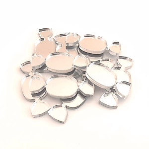 Super Cool Creations Sweets Shaped Crafting Mirrors, Set of 10, Many Colours, Shatterproof Acrylic, Silver Mirror, Pack of 10 x 5cm