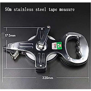 Tape Measure, Portable Steel Frame Ruler, Galvanized Iron Stainless Steel Shelf Ruler Inserted Ground Ruler Steel Tape Measure ,50M Portable Steel Tape Measuring Tape Surveyor Tool