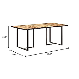 AJSEOYBS Large Dining Table,Industrial Rustic Kitchen Dining Room Table, Dinner Table for Kitchen, Living Room,Dining Table 70.9" Rough Mango Wood