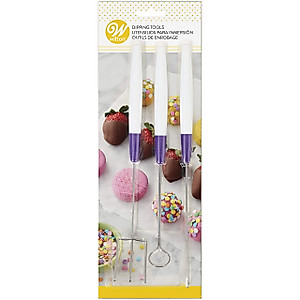 Wilton Candy Melts Candy Dipping Tool Set, Ideal for Strawberries, Cake Pops, Pretzels or Marshmallows, Includes 3-Prong Fork,Cradling Spoon and Spear, Tools Only,Candy Melts Not Included,White/Purple